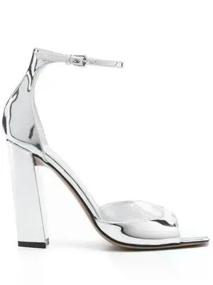Paris Texas 105mm Patent-leather Sandals - Silver