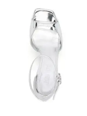 Paris Texas 105mm Patent-leather Sandals - Silver