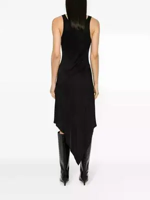 Helmut Lang Asymmetric-hem Midi Dress