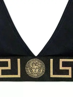 Versace Triangle Bikini Top With Greca Border And Medusa Motif