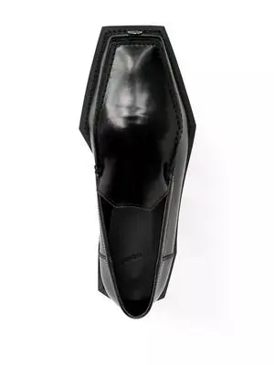 Coperni Square-toe Polished-finish Loafers
