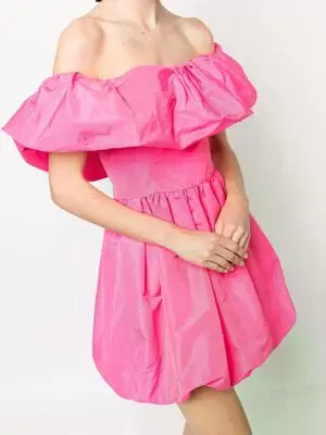 MSGM Ruffled Off-shoulder Puffball Dress