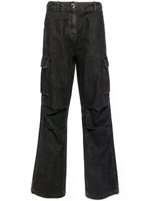 Coperni Wide-leg Cargo Jeans - Black