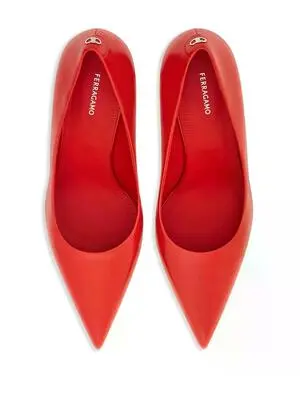 FERRAGAMO 70mm Leather Pumps - Red