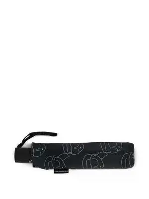 Karl Lagerfeld Logo-print Compact Umbrella - Black