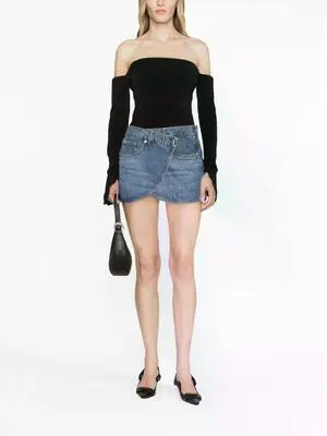 Coperni Wrap Denim Miniskirt
