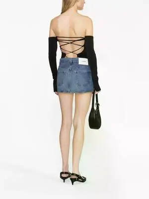 Coperni Wrap Denim Miniskirt