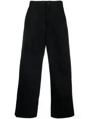 INCOTEX RED X FACETASM Wide-leg Cotton Chino Trousers - Black
