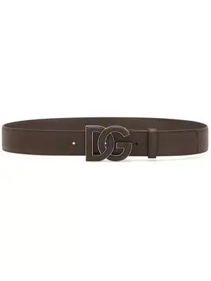 Dolce & Gabbana Logo-buckle Leather Belt - Brown