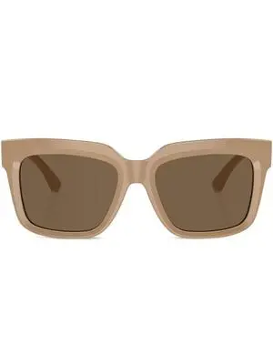 Burberry Monogram Plaque Wayfarer Sunglasses - Neutrals