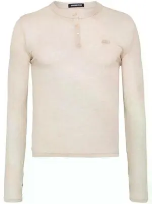 GROUND ZERO Logo-embroidered T-shirt - Neutrals