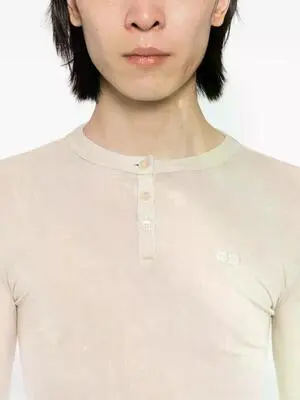 GROUND ZERO Logo-embroidered T-shirt - Neutrals