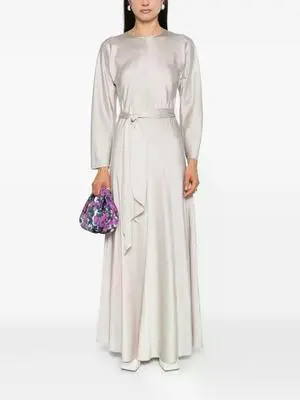 FORTE_FORTE Belted Satin Maxi Dress