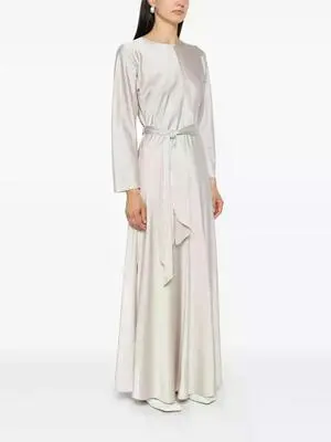 FORTE_FORTE Belted Satin Maxi Dress