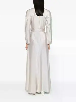 FORTE_FORTE Belted Satin Maxi Dress