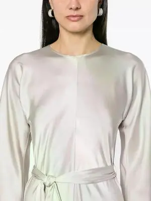 FORTE_FORTE Belted Satin Maxi Dress