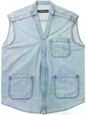 Y/project Patch Pocket Denim Vest - Blue