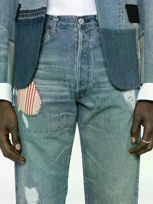 Junya Watanabe Patchwork Distressed Straight-leg Jeans