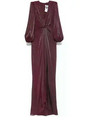 NISSA Twist Detail Chiffon Maxi Dress