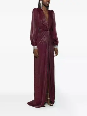 NISSA Twist Detail Chiffon Maxi Dress