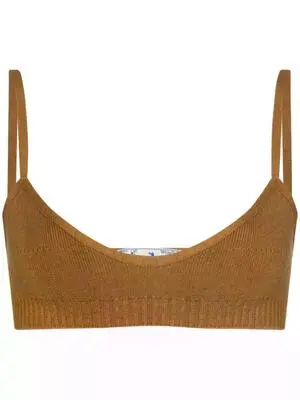Off-White Fine-knit Strappy Bralette - Brown