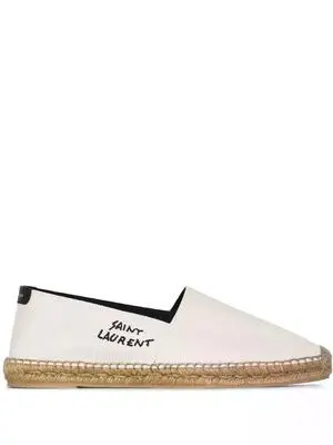 Saint Laurent Logo-embroidered Espadrilles - Neutrals