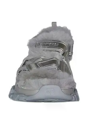 Balenciaga Track Flat Sandals - Silver