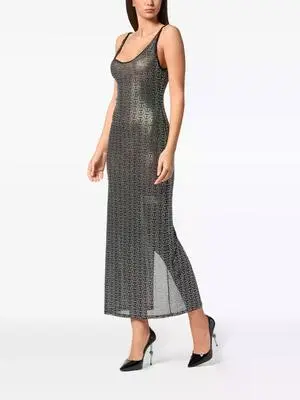 Philipp Plein Crystal-monogram Maxi Dress