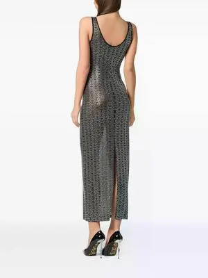 Philipp Plein Crystal-monogram Maxi Dress