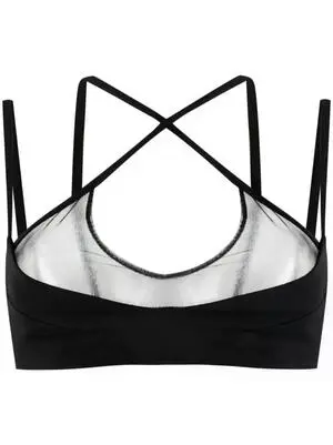 Attico Mesh-panel Criss-cross Bralette Top - Black
