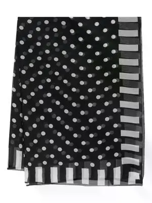 Dolce & Gabbana Polka-dot Silk Scarf - Black