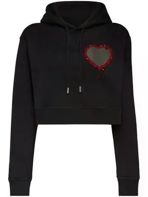 Dsquared2 Bead-embellished Cotton Hoodie - Black