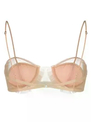 NENSI DOJAKA Panelled Semi-sheer Bra - Neutrals