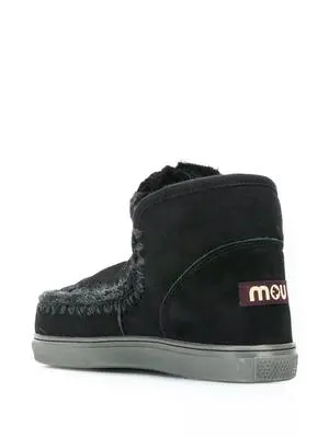 Mou Crochet Stitch-trim Sneaker Boots - Black