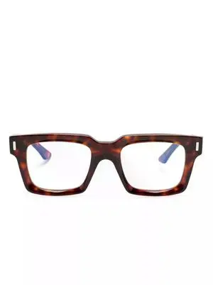 CUTLER & GROSS Tortoiseshell Rectangle-frame Glasses - Brown