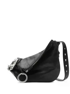 Burberry Knight Leather Shoulder Bag - Black