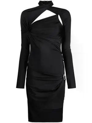 Coperni Asymmetric Twisted Dress - Black