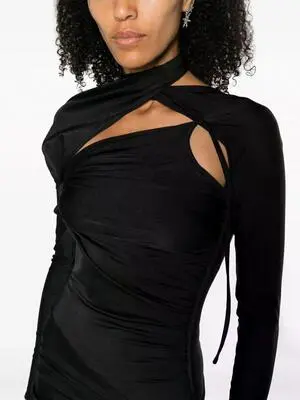 Coperni Asymmetric Twisted Dress - Black