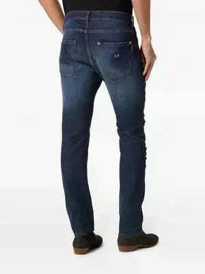 Philipp Plein Rock Star Ribbed-panel Skinny Jeans