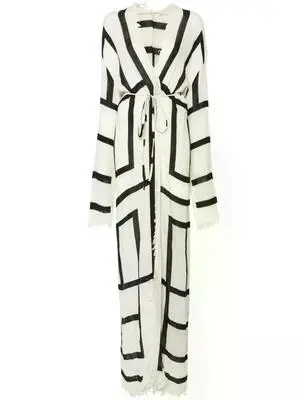 TOTEME Geometric-print Wrap Dress - Neutrals