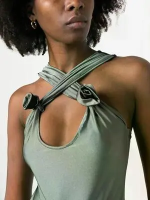Coperni Crossover Flower-detail Bodysuit