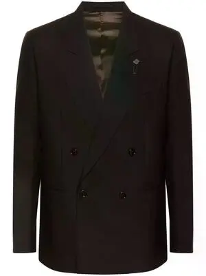 LARDINI Double-breasted Blazer - Brown
