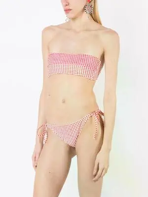 AMIR SLAMA Gingham-check Pattern Bikini Set