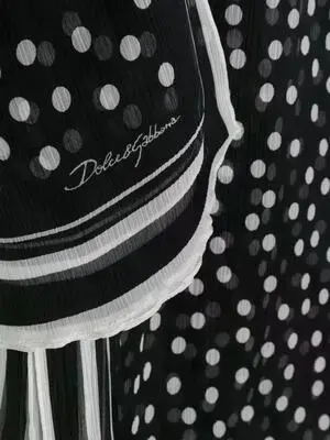 Dolce & Gabbana Polka-dot Silk Scarf - Black