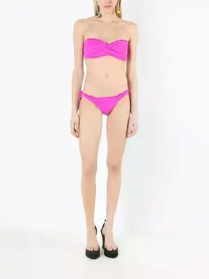 AMIR SLAMA Beaded-trim Bandeau Bikini