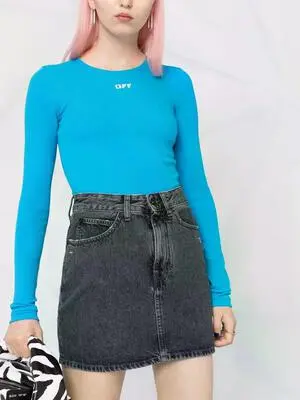 Off-White Logo-print Denim Skirt