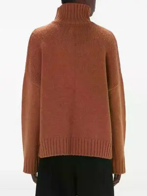 JW Anderson Anchor-logo Ribbed-knit Jumper - Brown