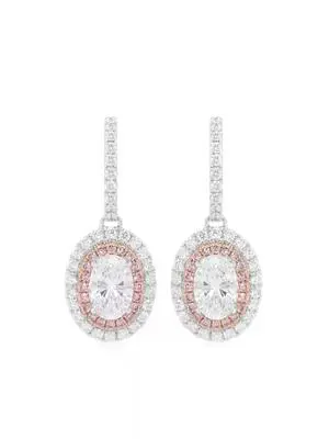 HYT JEWELRY 18kt White Gold Diamond Drop Earrings - Silver