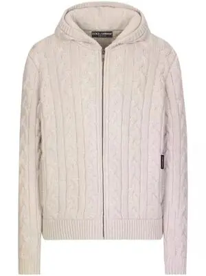 Dolce & Gabbana Cable-knit Virgin Wool-cashmere Hoodie