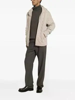 Dolce & Gabbana Cable-knit Virgin Wool-cashmere Hoodie